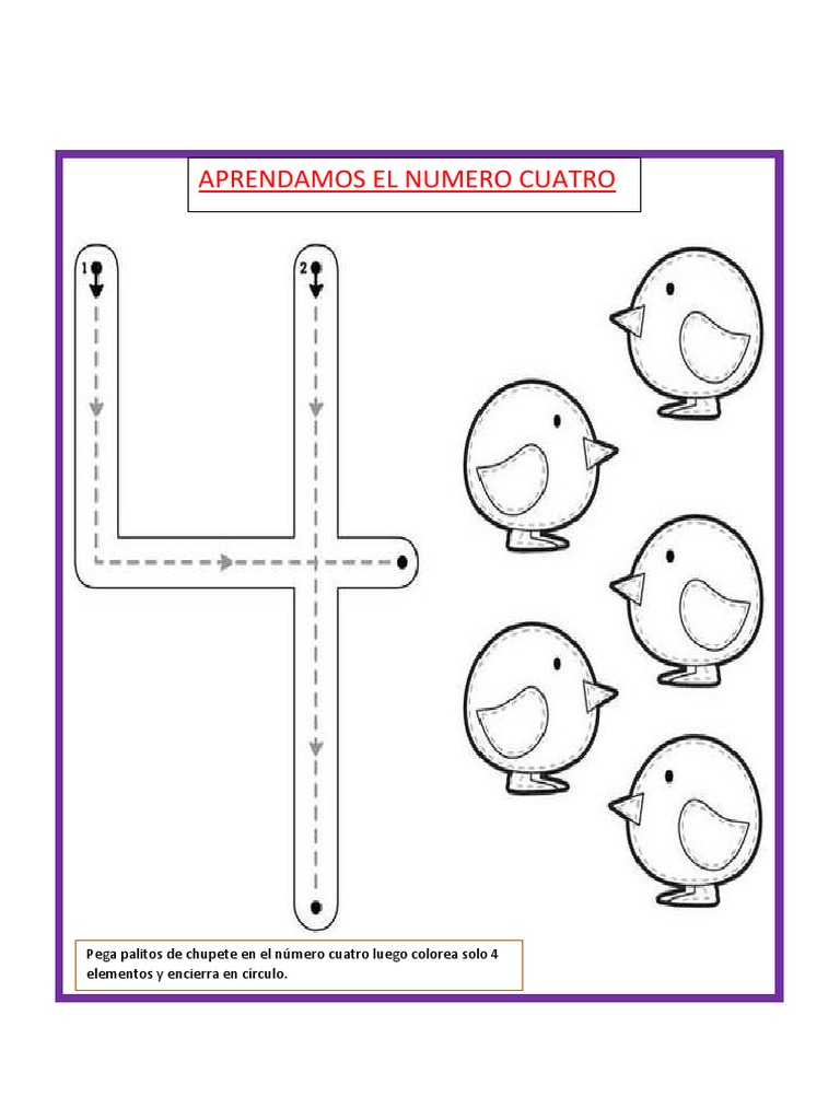 Actividades para enseñar el número 4 | PDF | Hogar, jardinería y bricolaje