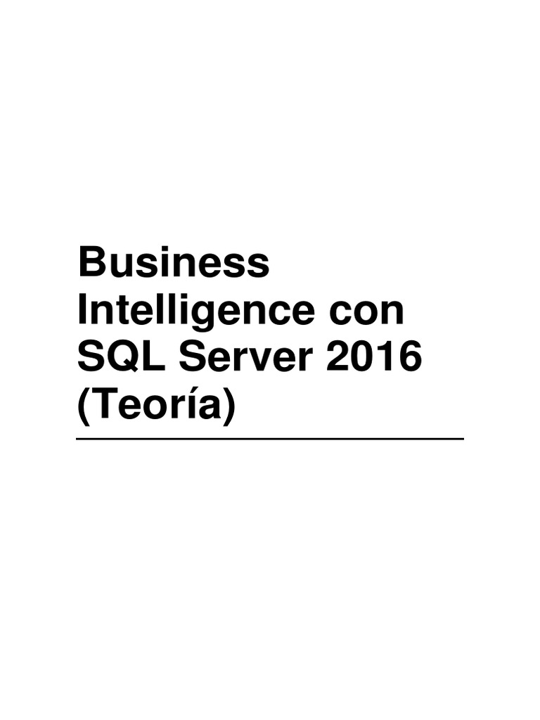 Business Intelligence en SQL Server 2016 | PDF | Almacén de datos ...