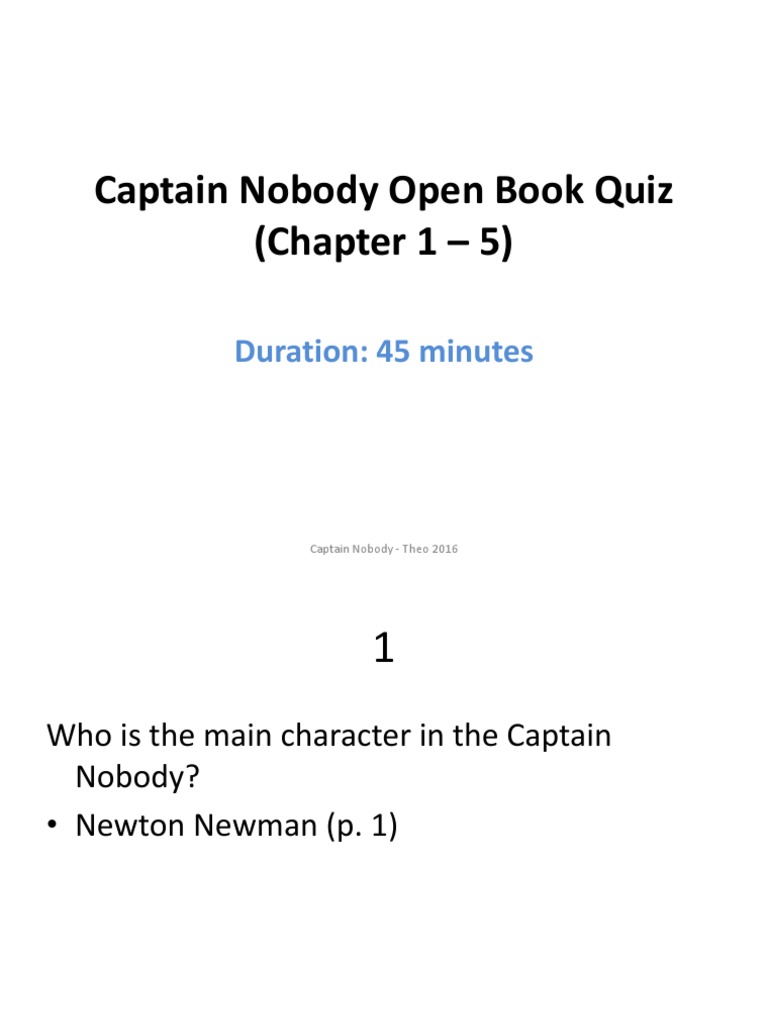 Captain Nobody Open Book Quiz Chap 1-5 | PDF | American Football ...