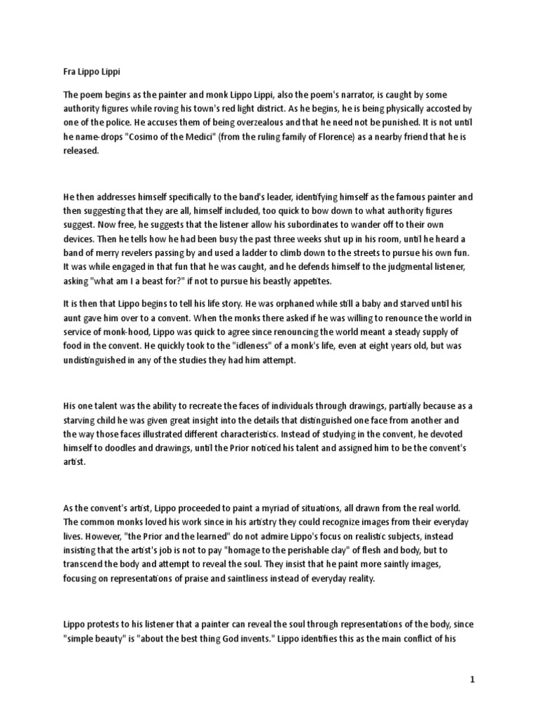 Fra Lippo Lippi | PDF | Poetry | Realism (Arts)