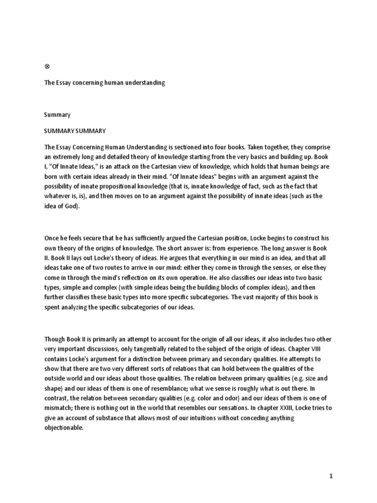 An Essay Concerning Human Understanding | PDF | Idea | Philosophy Of Mind