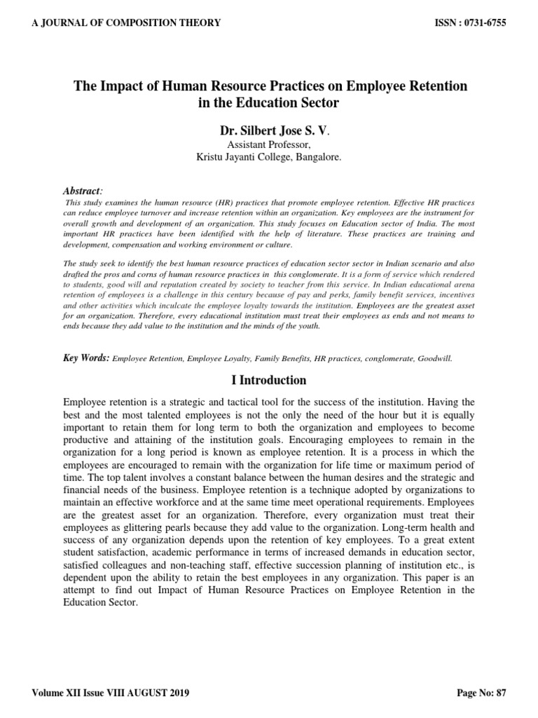 Paper JCT Journal | PDF | Employee Retention | Human Resource Management