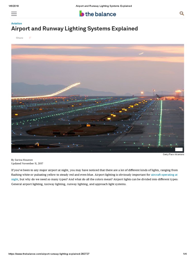 Airport Runway Lighting Systems Overview | PDF | Airport | Aerospace