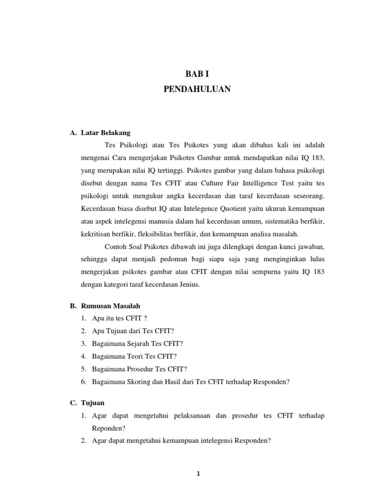 Laporan Tes Cfit Diah | PDF