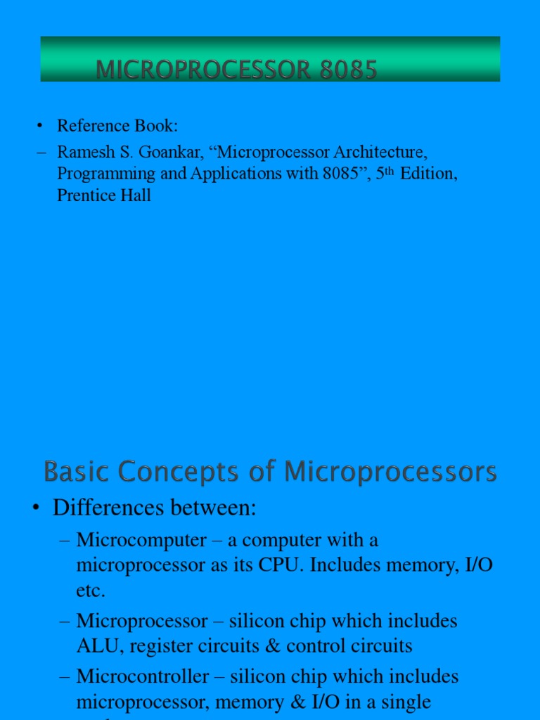 Introduction To 8085 Microprocessor | PDF | Assembly Language | Central ...