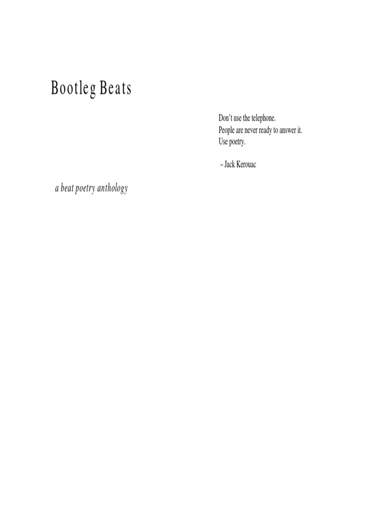Bootleg Beats (Beat Poetry Anthology) | PDF | Nature