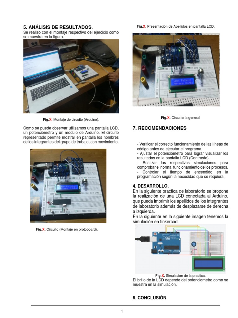 Arduino Recomendaciones | PDF | Pantalla de cristal líquido | Ingenieria Eléctrica