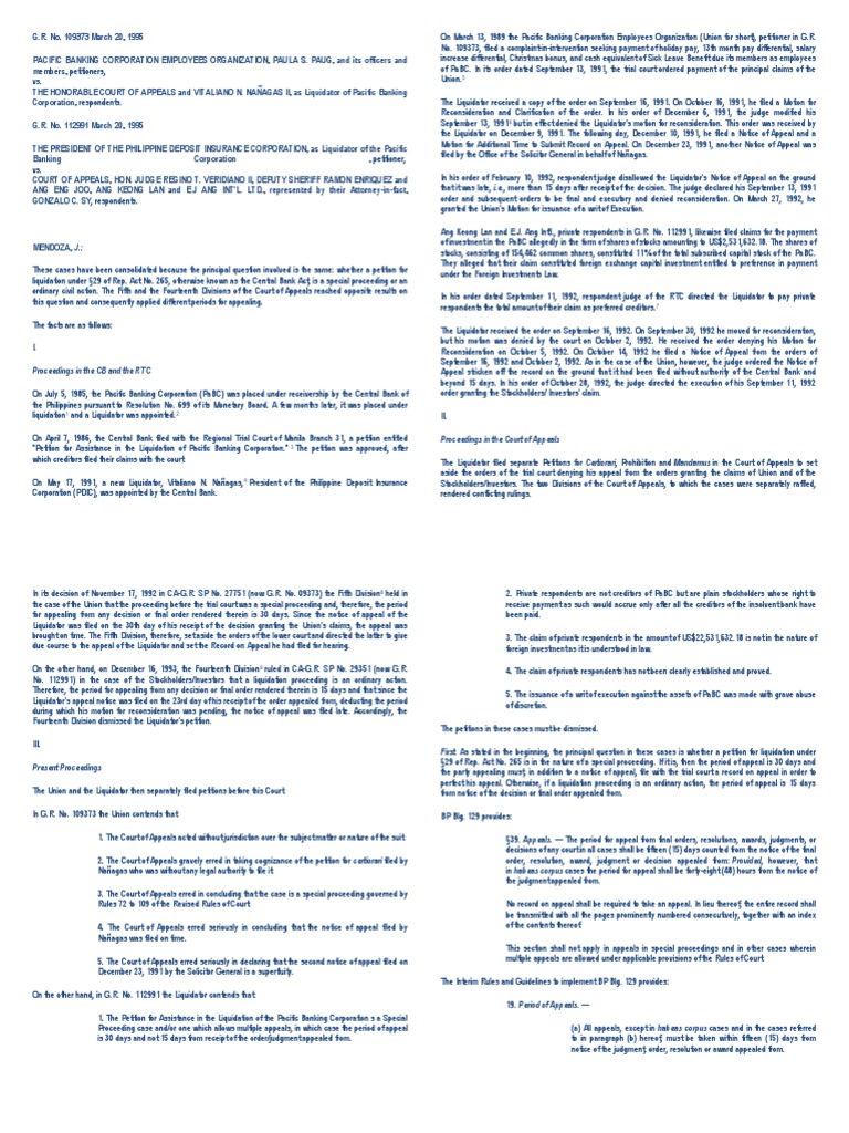 Special Proceeding Case | PDF | Liquidation | Lawsuit