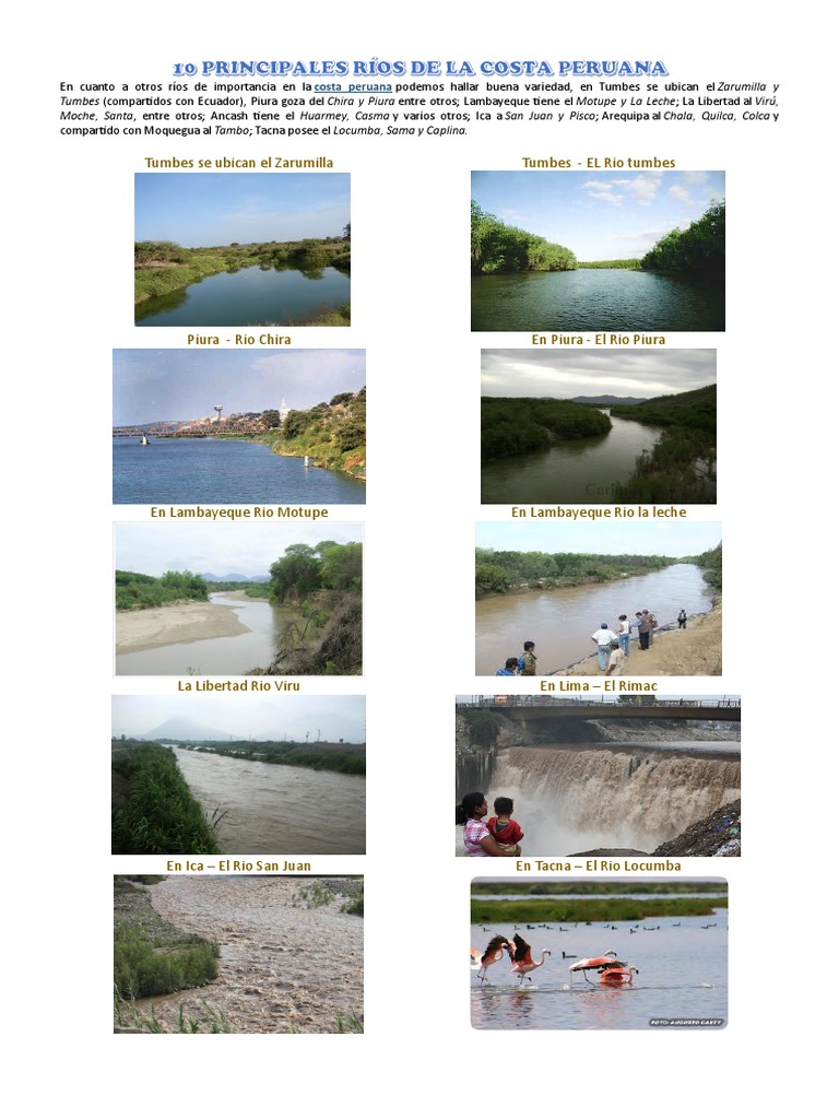 10 Principales Ríos de La Costa Peruana