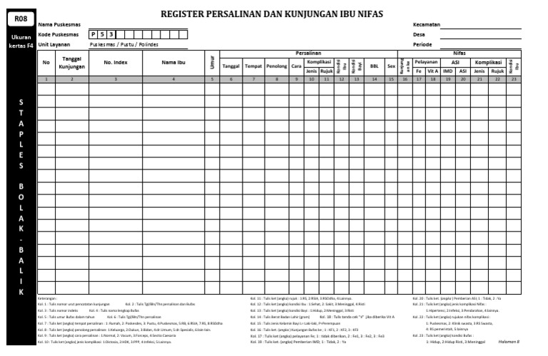 Register Persalinan Dan Kunjungan Ibu Nifas Sikda - 59c76c551723ddf980311903 PDF | PDF