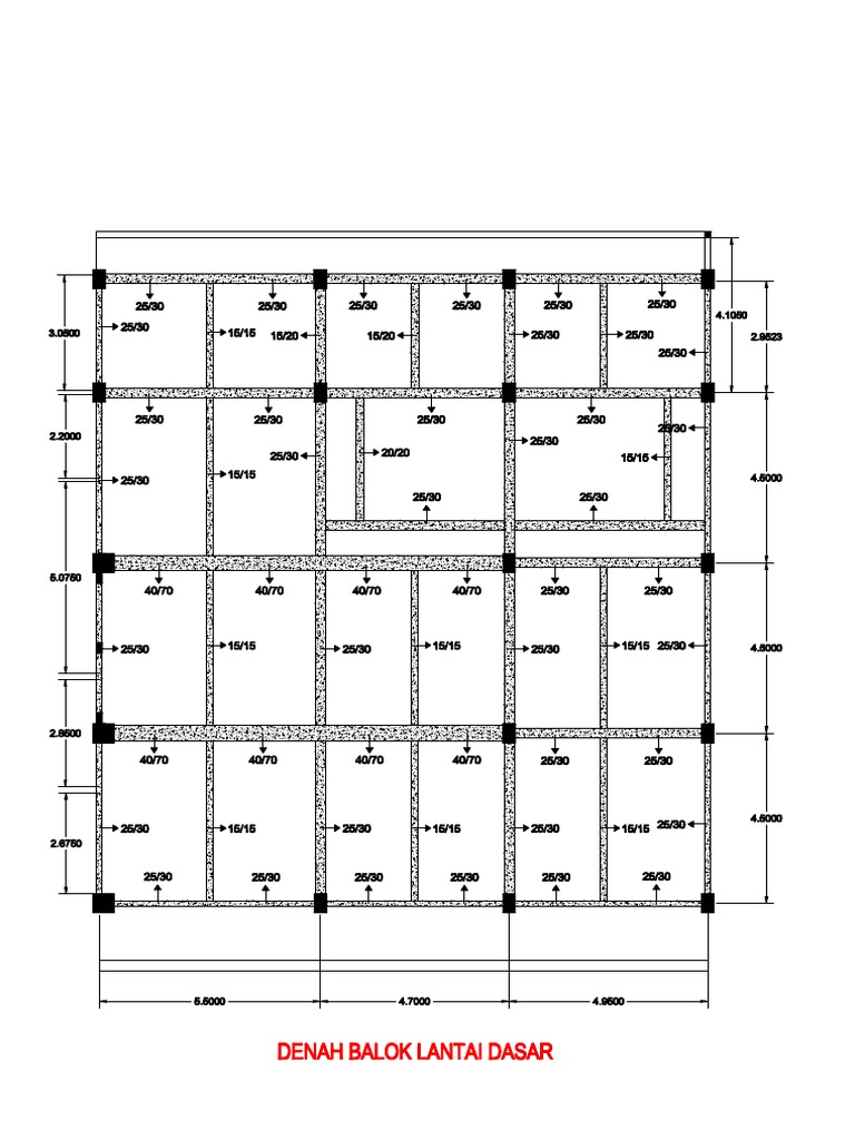 Denah Balok Lantai Dasar PDF | PDF