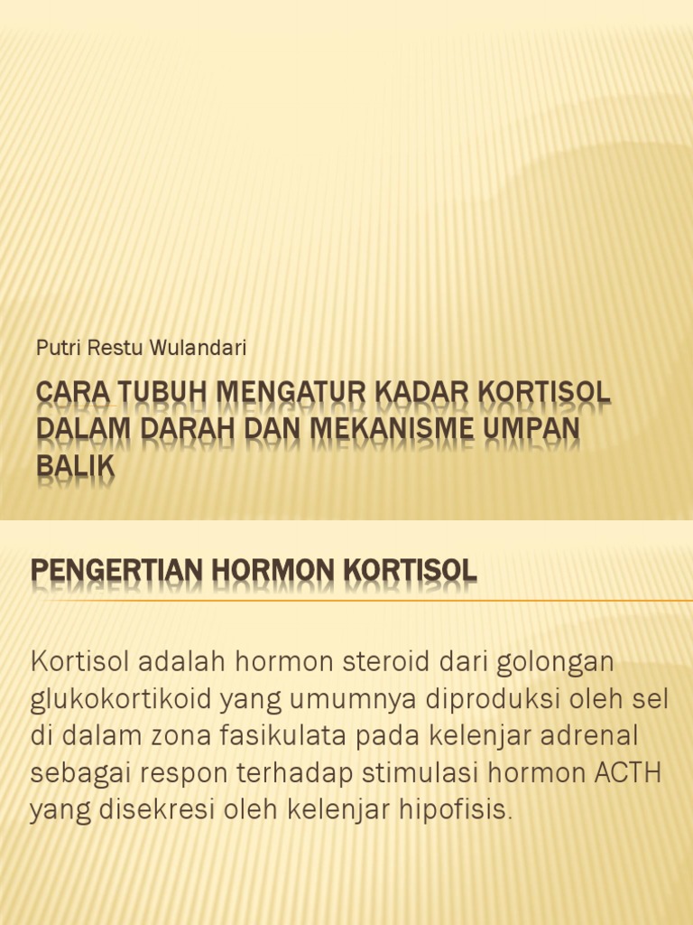 Cara Tubuh Mengatur Kadar Kortisol Dalam Darah | PDF