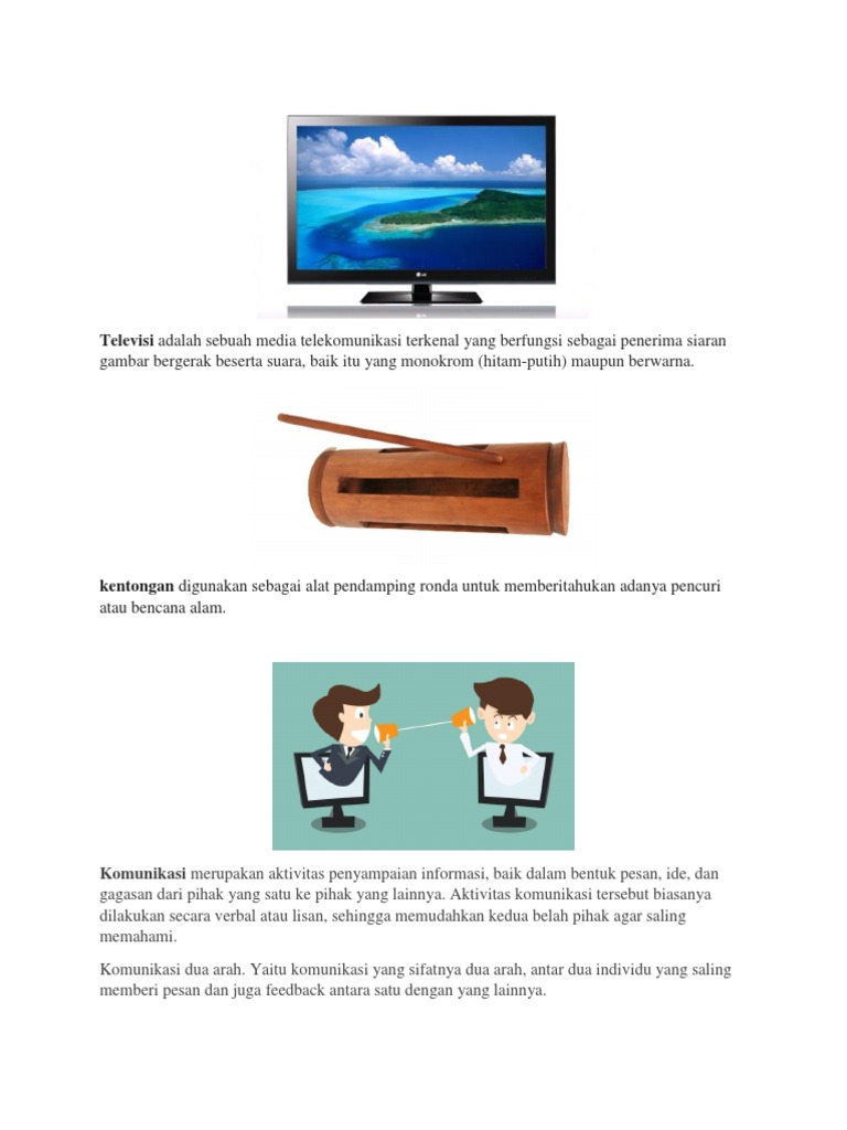 Televisi Adalah Sebuah Media Telekomunikasi Terkenal Yang Berfungsi ...
