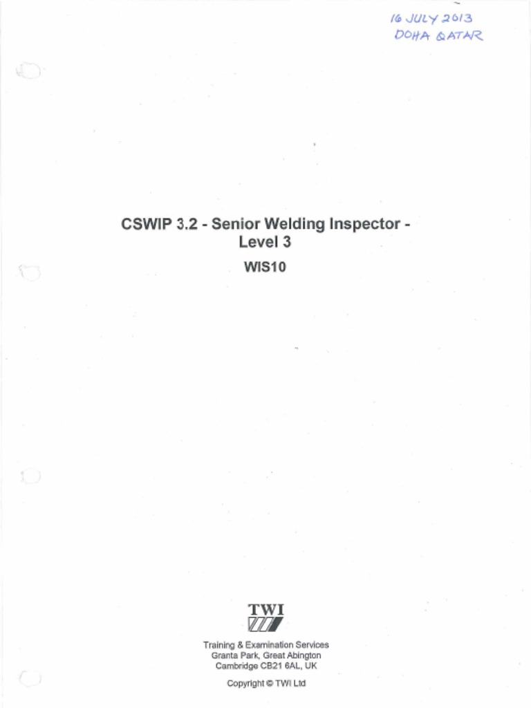 Cswip 3.2.2 | PDF