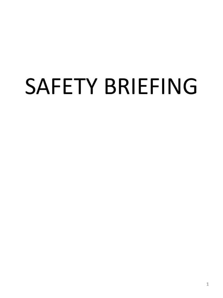 Safety Briefing | PDF