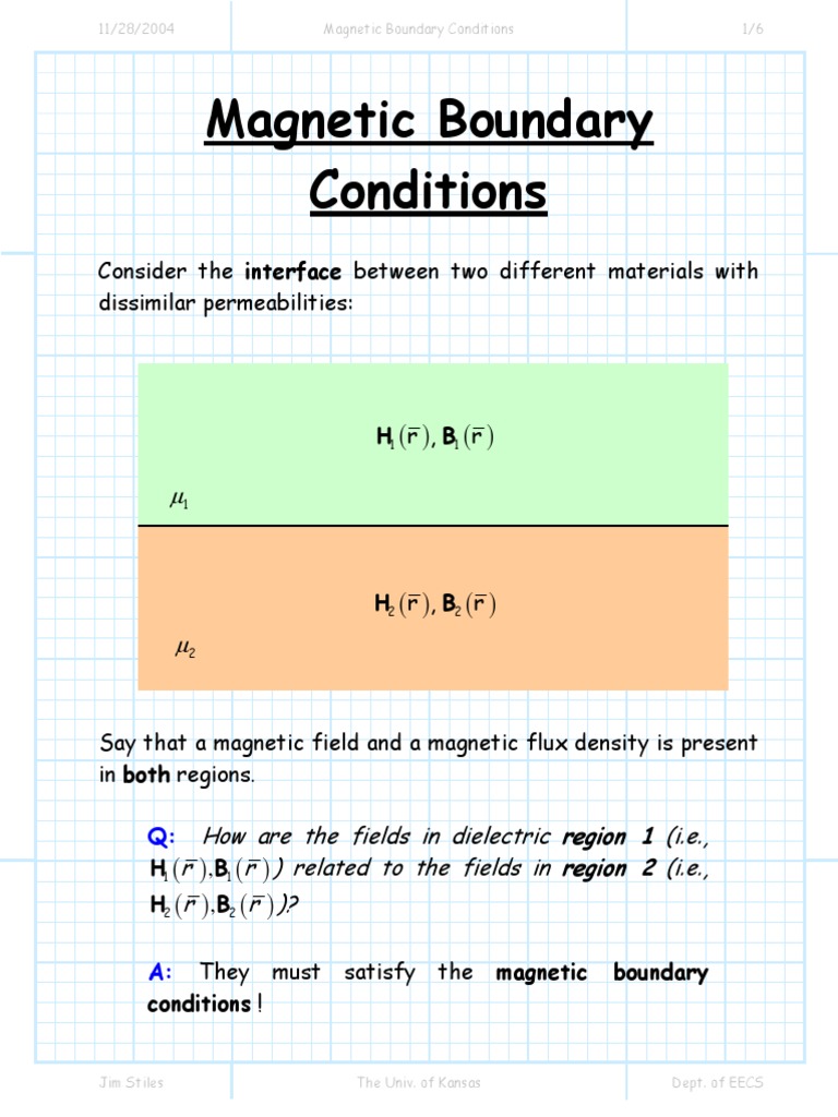 Magnetic Boundary Conditions | PDF | Flux | Magnetic Field