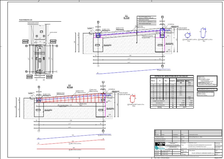 Plan Cofraj Si Armare Rampa Scara D30-32 | PDF