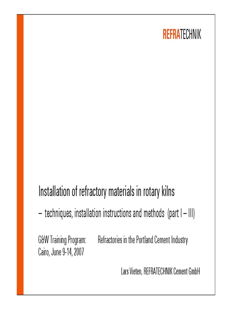 Installation Techniques for Refractory Materials in Cement Rotary Kilns ...