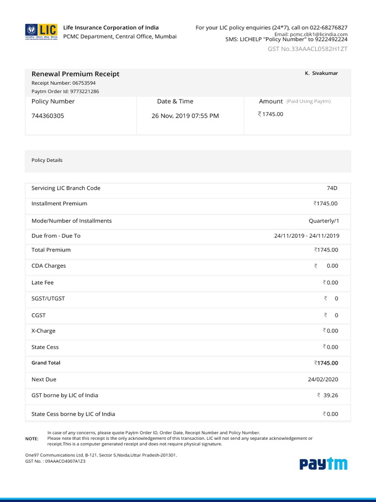 Invoice 9773221286 | PDF | Payments | Insurance