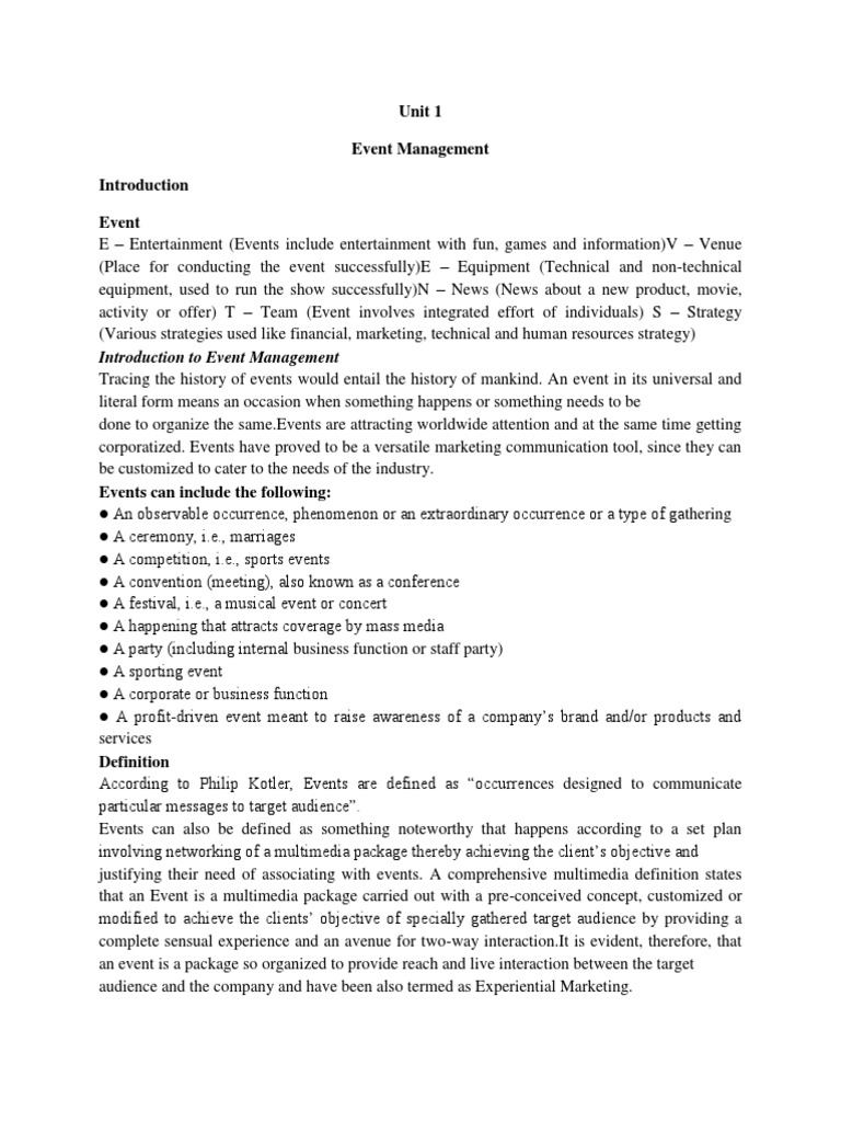 Event Management | PDF | Marketing Communications | Tourism