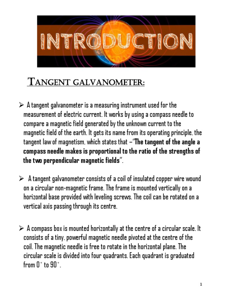 Tangent Galvanometer | PDF | Electromagnetism | Manufactured Goods