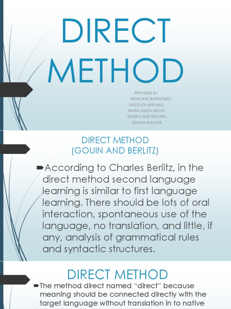 Direct Method | PDF | Second Language | Vocabulary