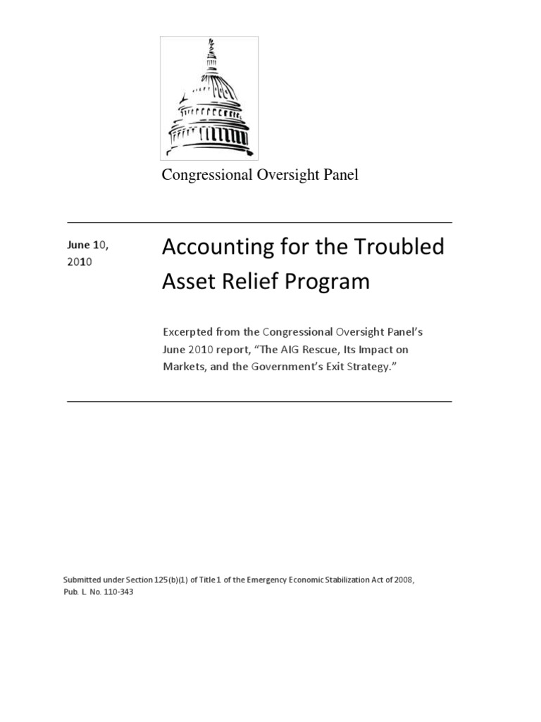 TARP Update June 2010 | PDF | Troubled Asset Relief Program | Federal ...