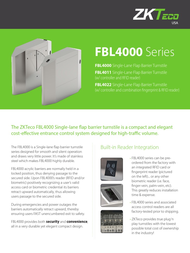 FBL4000 Series | PDF | Access Control