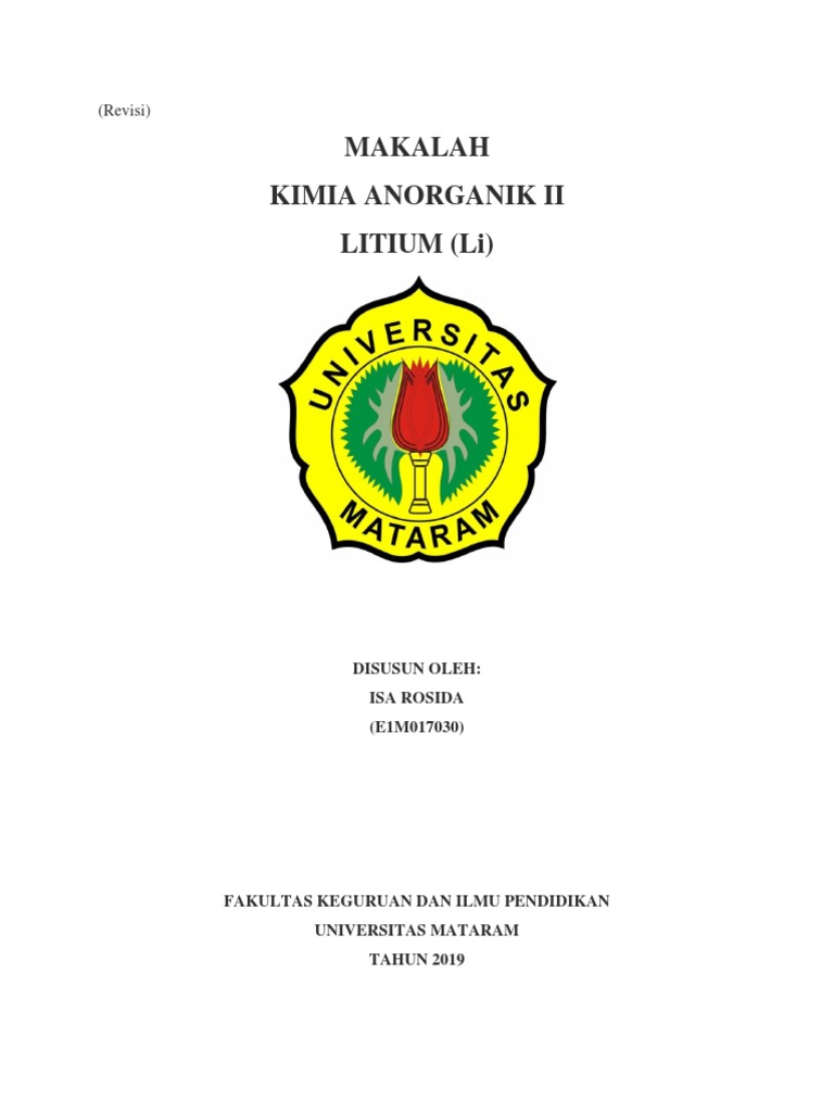 Sifat dan Pembuatan Litium dalam Kimia | PDF