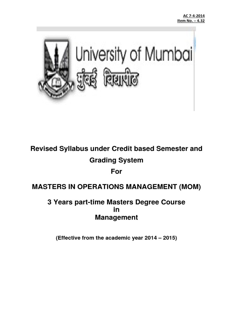 4.32 Masters in Operations Management (MOM) PDF | PDF | Profit ...