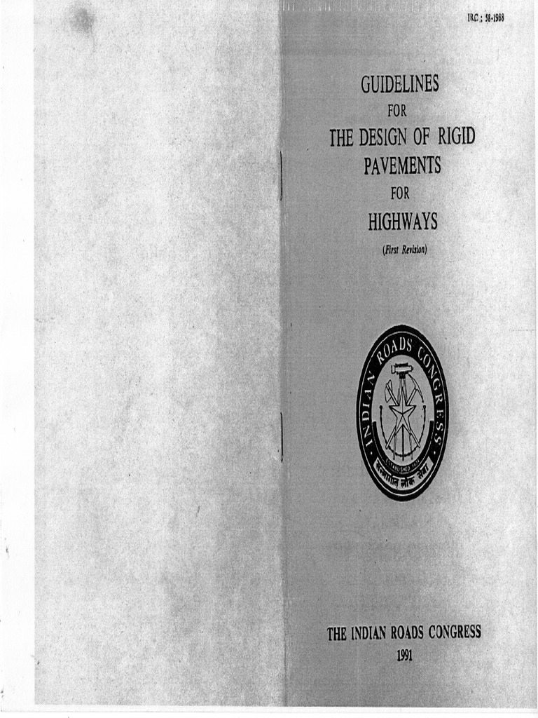 IRC 58-1988 Guidelines For The Design of Rigid Pavements For | PDF