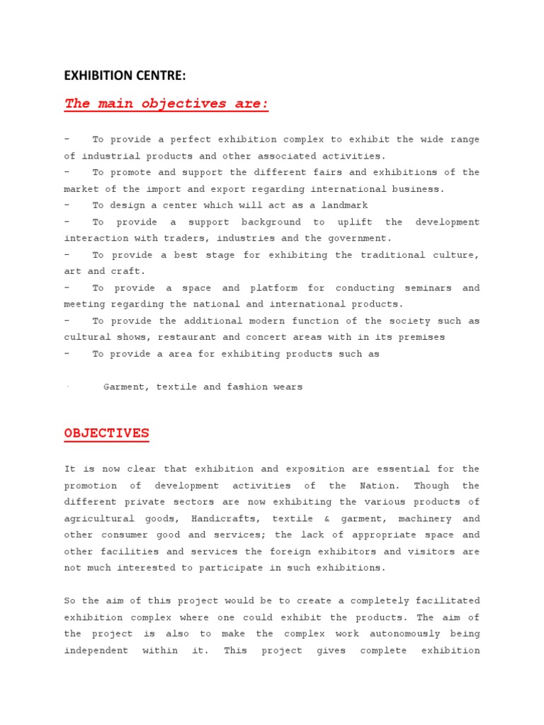 Exhibition Centre | PDF | Case Study | Economies