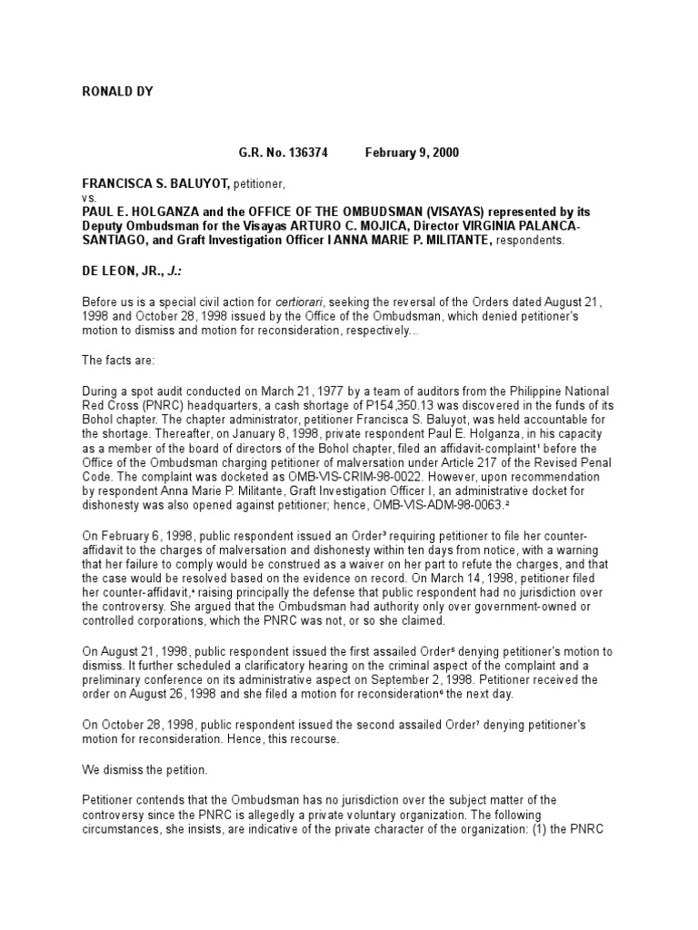 Baluyot Case | PDF | Complaint | Corporations