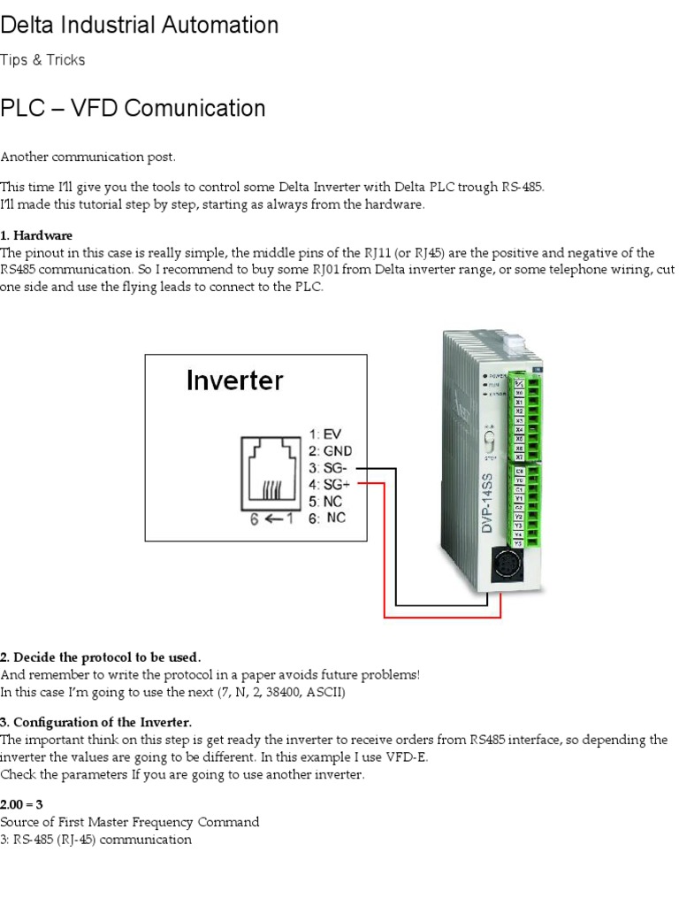 Delta PLC to VFD RS485 Communication Guide | PDF | Programmable Logic ...