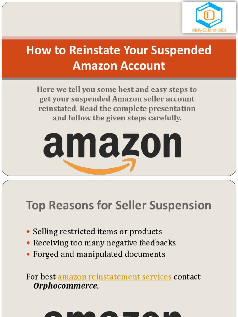 Steps to Reinstate Amazon Seller Account | PDF