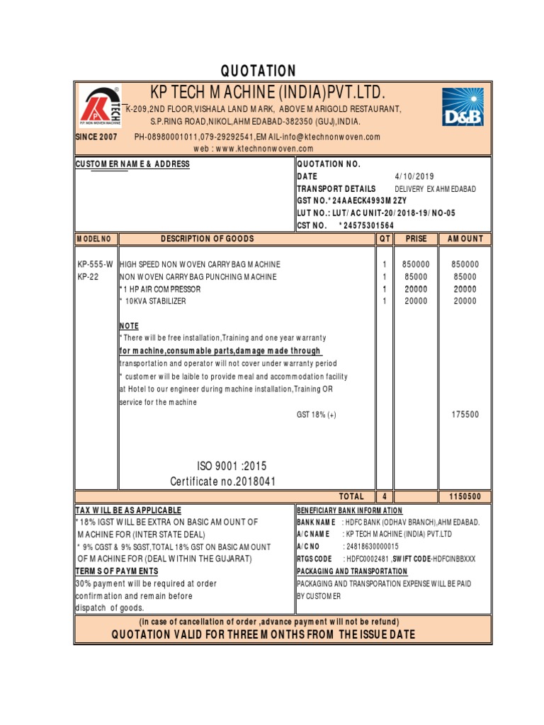 Quotation | PDF | Payments | Economies