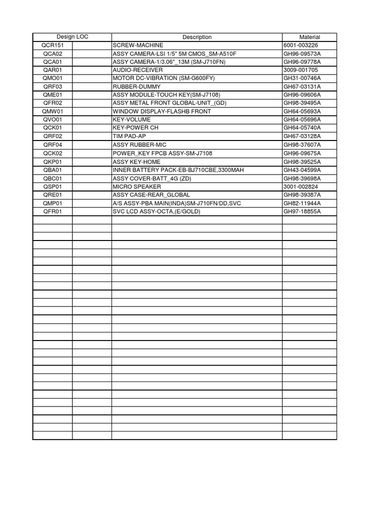 Part List | PDF
