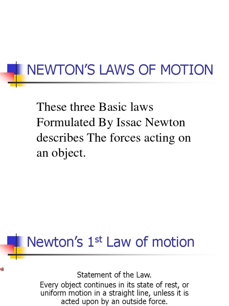 Power Point Presentation Newton's Laws | PDF | Inertia | Force