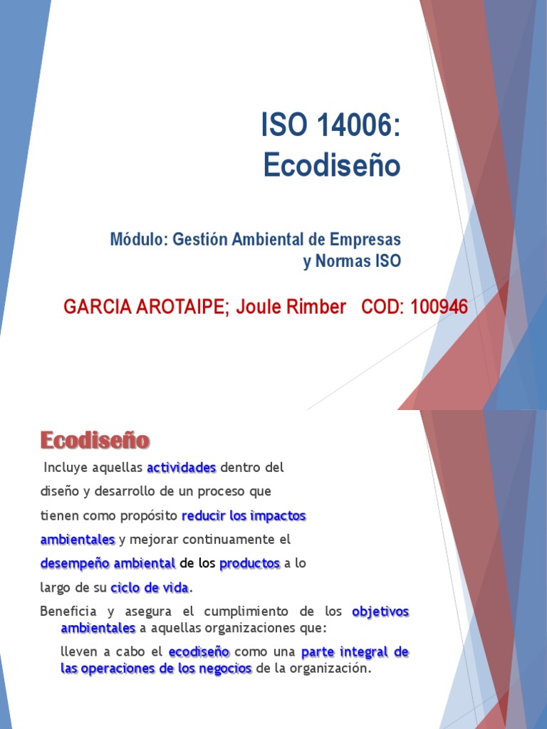Iso 14006 - Ecodiseño | PDF | Evaluación del ciclo de vida ...