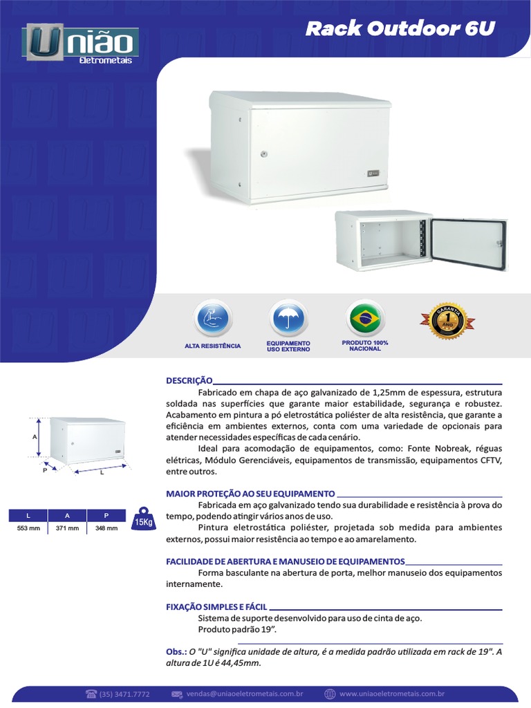 Datasheet Rack | PDF | Galvanização