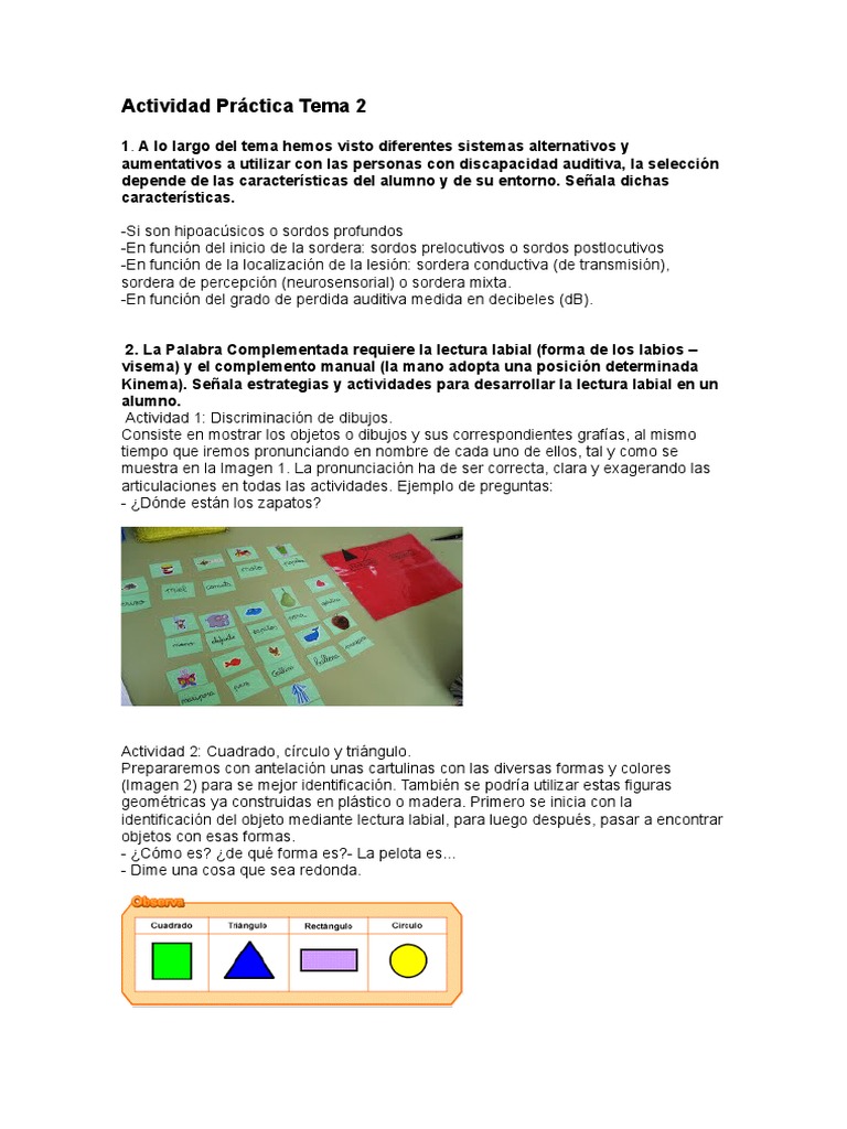 Actividad Práctica Tema 2 SAAC | PDF | Ciencia cognitiva | Comunicación humana