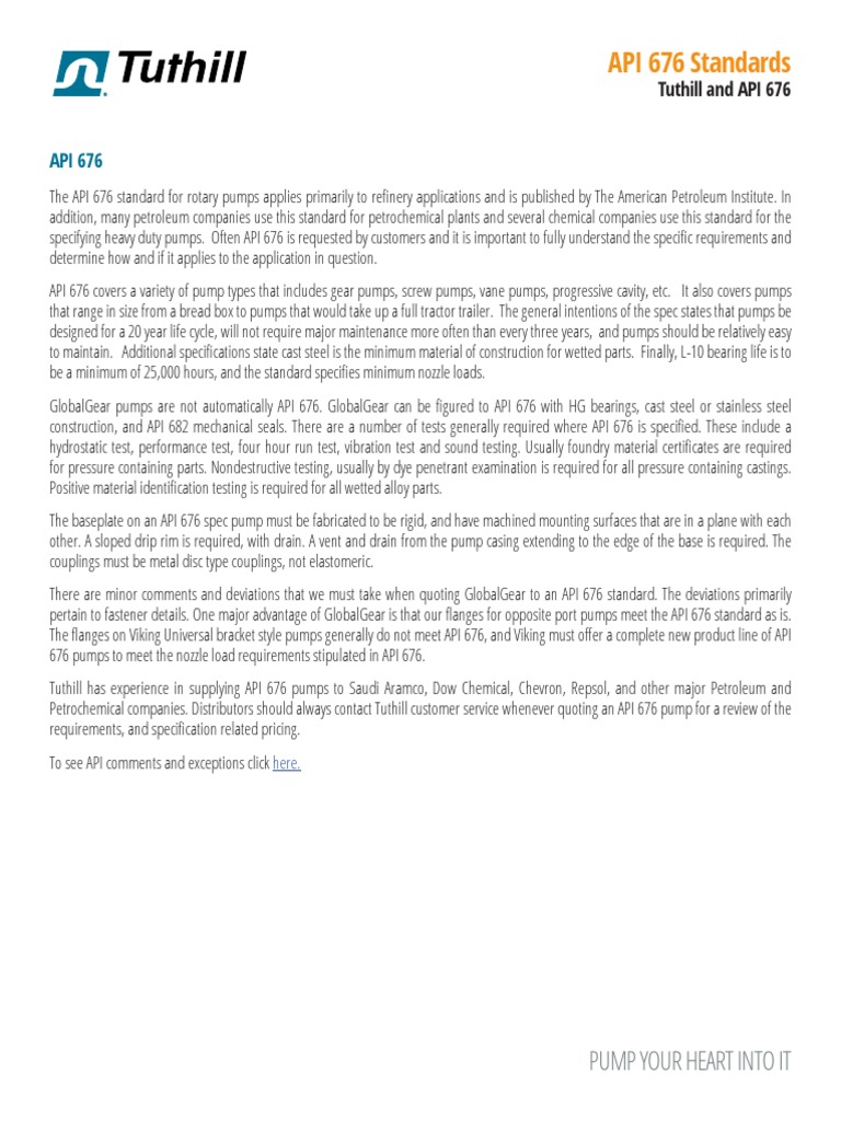 Tuthill and API 676 5435 | PDF | Bearing (Mechanical) | Pump