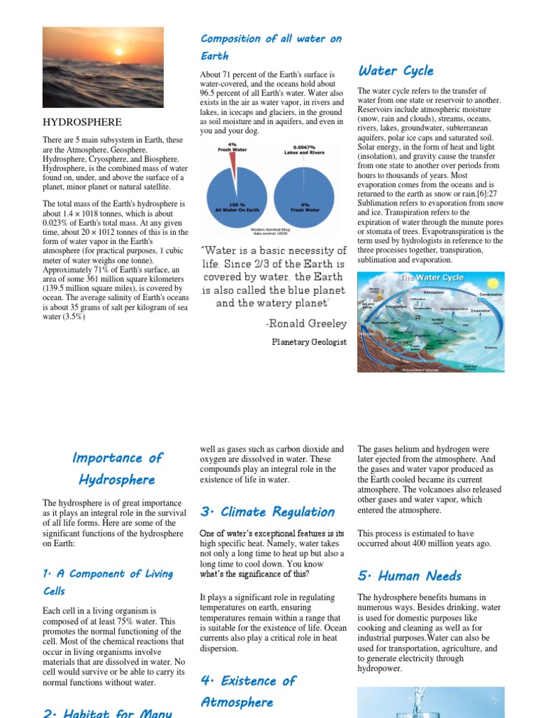 Hydrosphere | PDF | Water | Earth Sciences