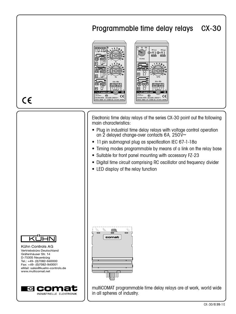 Programmable Time Delay Relays CX 38 39 PDF | PDF | Electrical ...