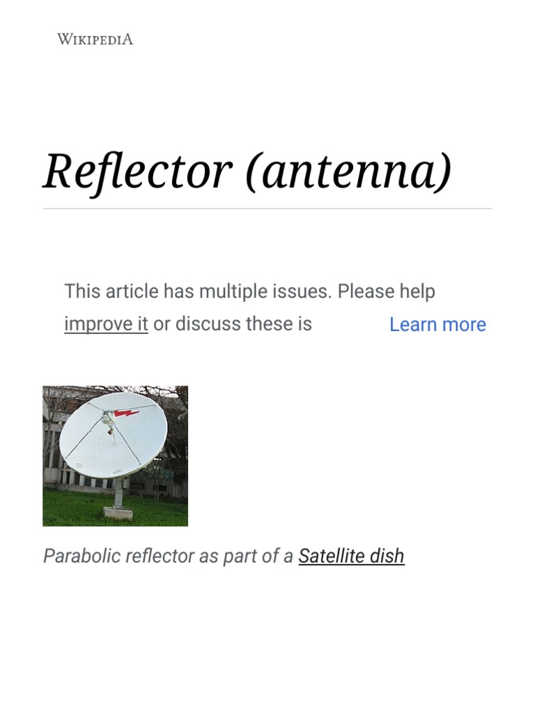 Reflector | Download Free PDF | Antenna (Radio) | Broadcasting