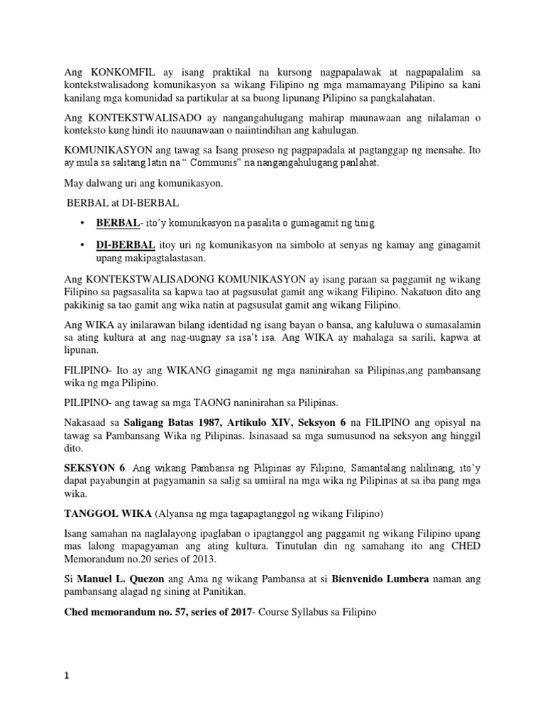 Mga Paksa Sa Kontektwalisado Copy 1 | PDF