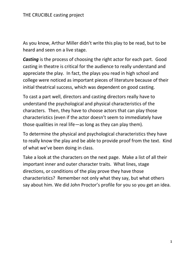 The Crucible Casting Project | PDF