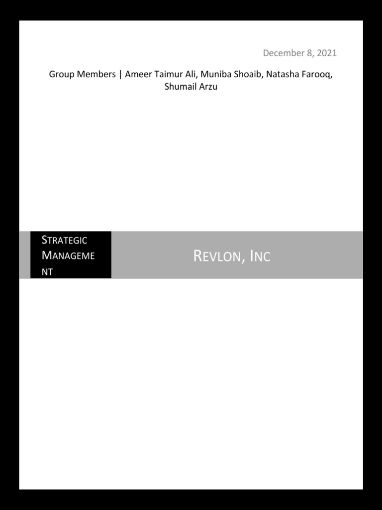 Revlon Mission Statement Overview | PDF | Corporate Social ...