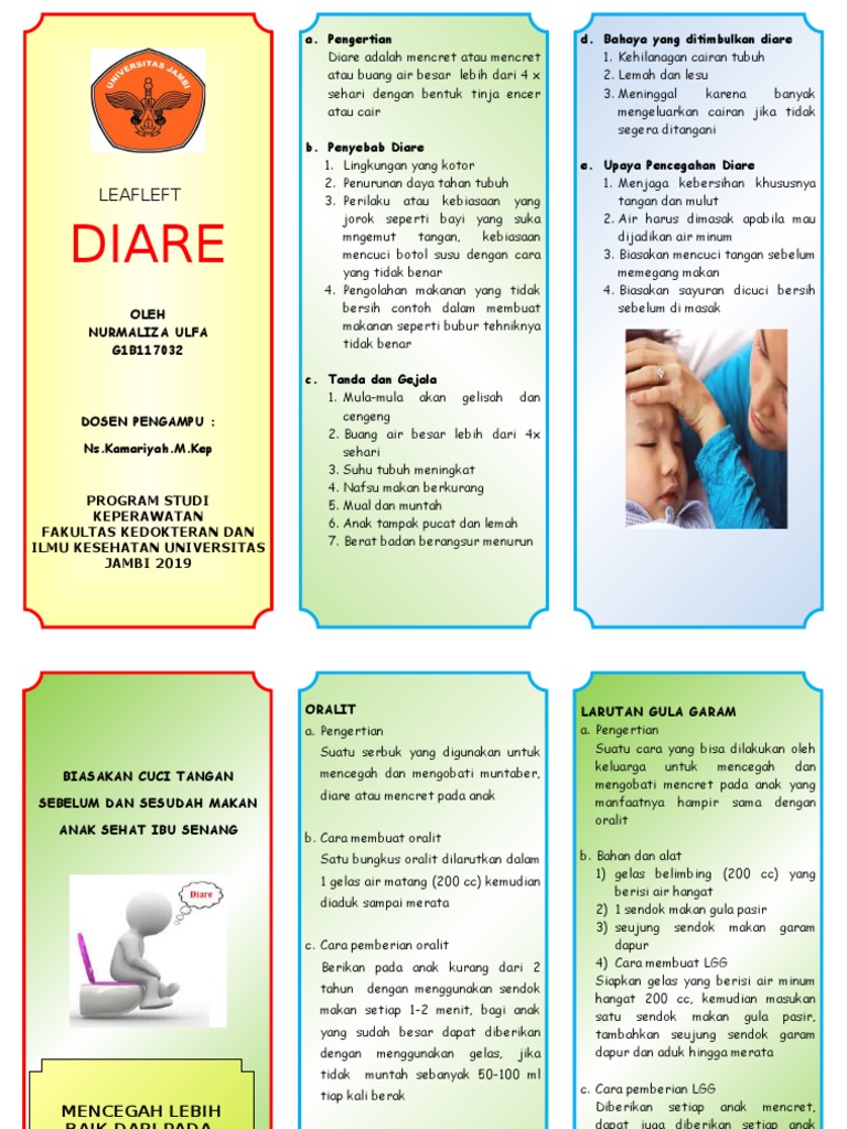 Leaflet Diare Pada Anak | PDF