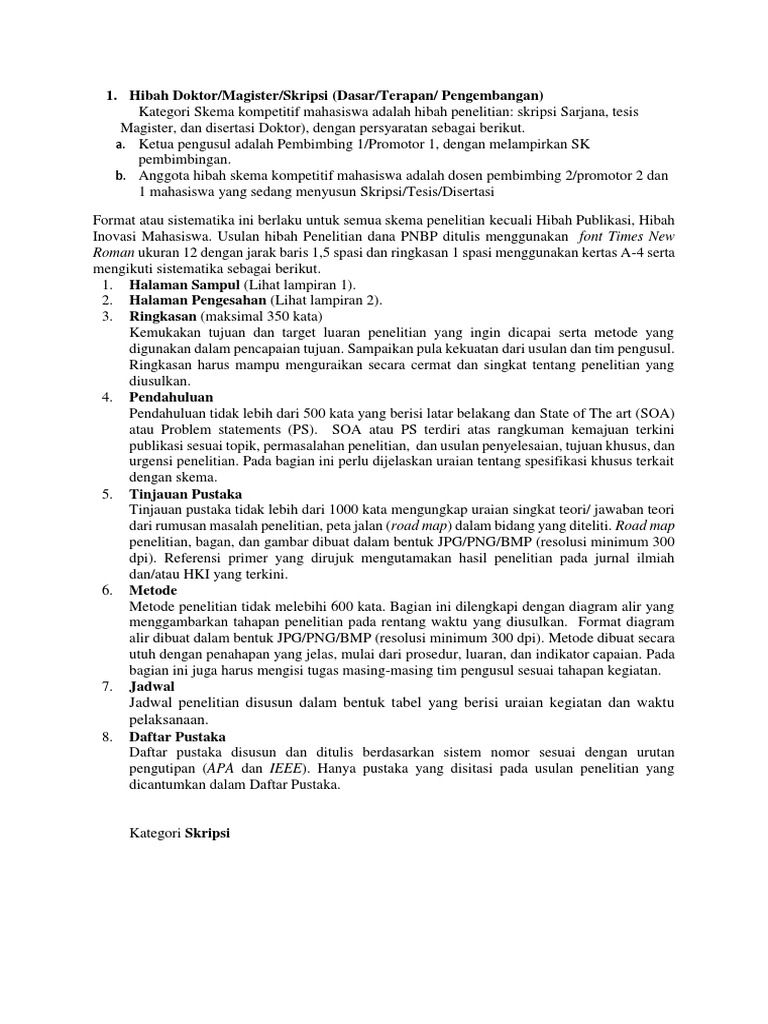 Format Hibah Skripsi | PDF